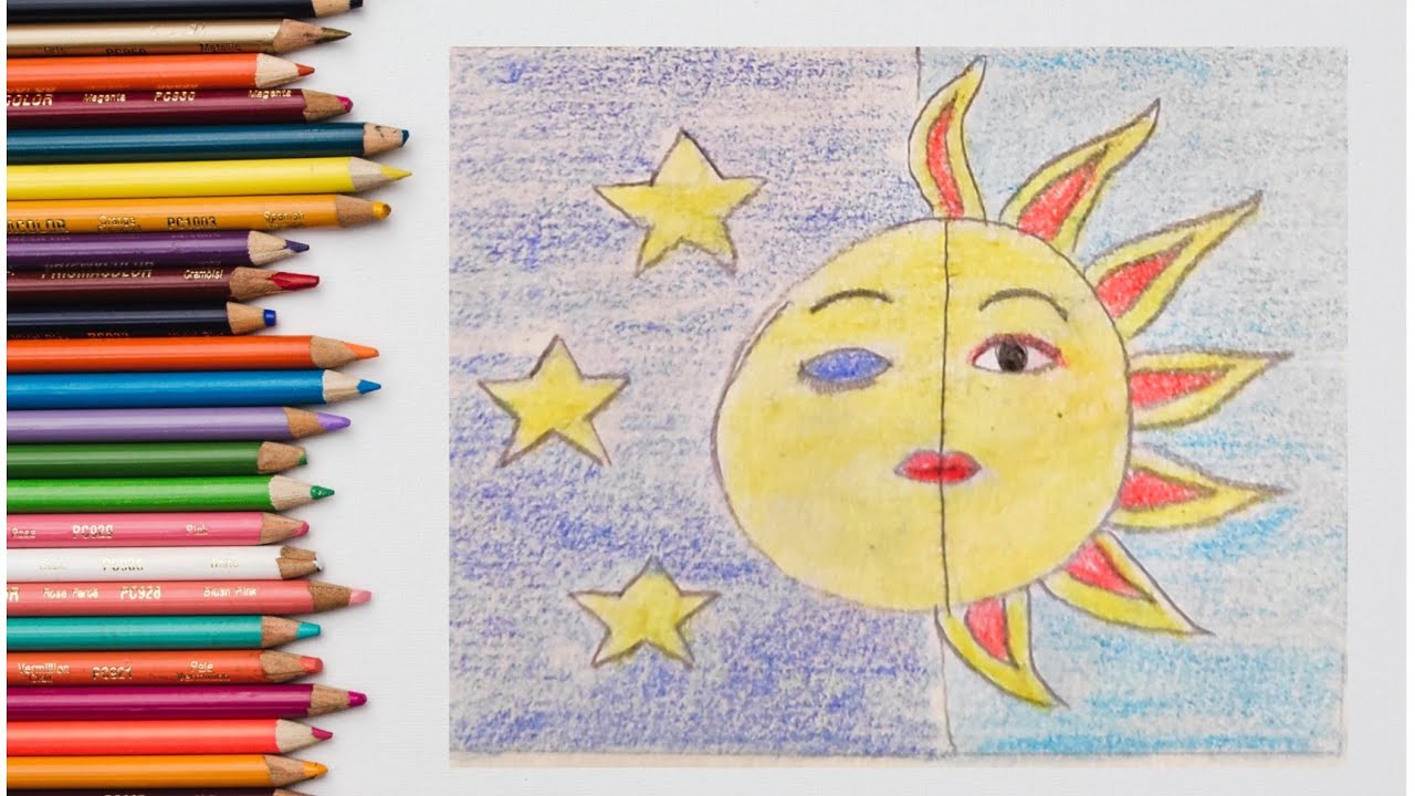 Easy Sun And Moon Drawing