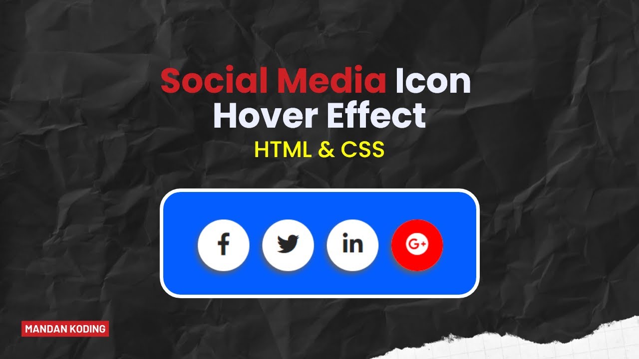 Create Social Media Icon Hover Effect With Html Css Youtube 5085