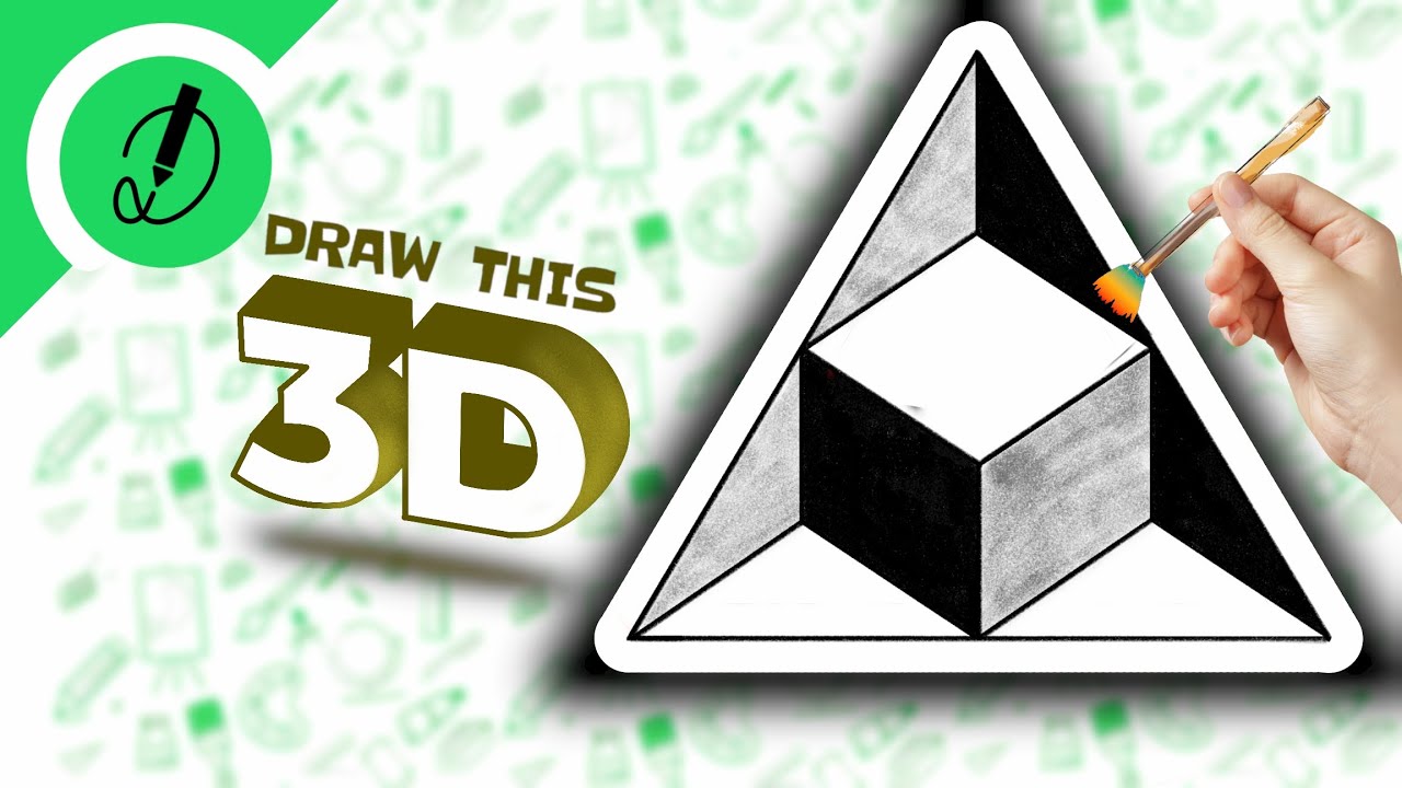 Draw 3D box in a triangle | very easy | with dimension #3D #drawing # ...