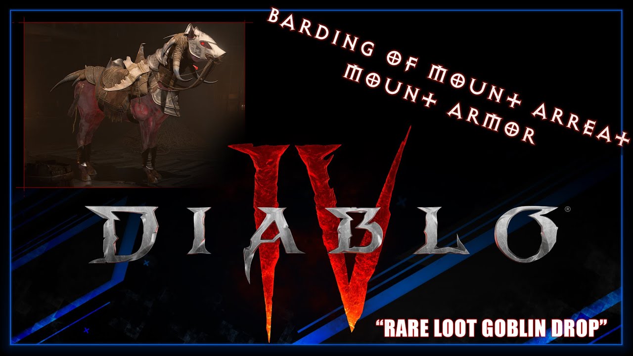 Diablo IV: Rare Mount Armor Drop!! Barding of Mount Arreat Cosmetic ...