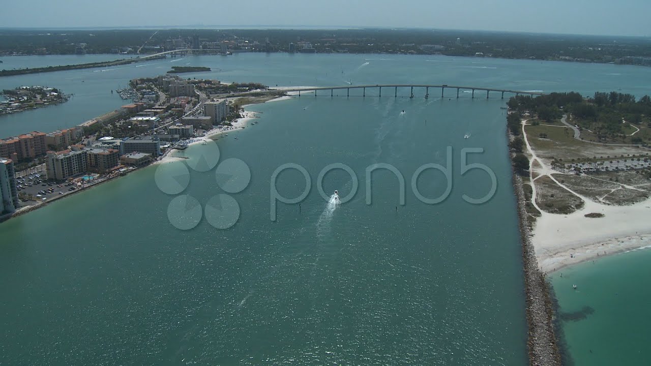 Aerial Sand Key Bridge. Stock Footage - YouTube