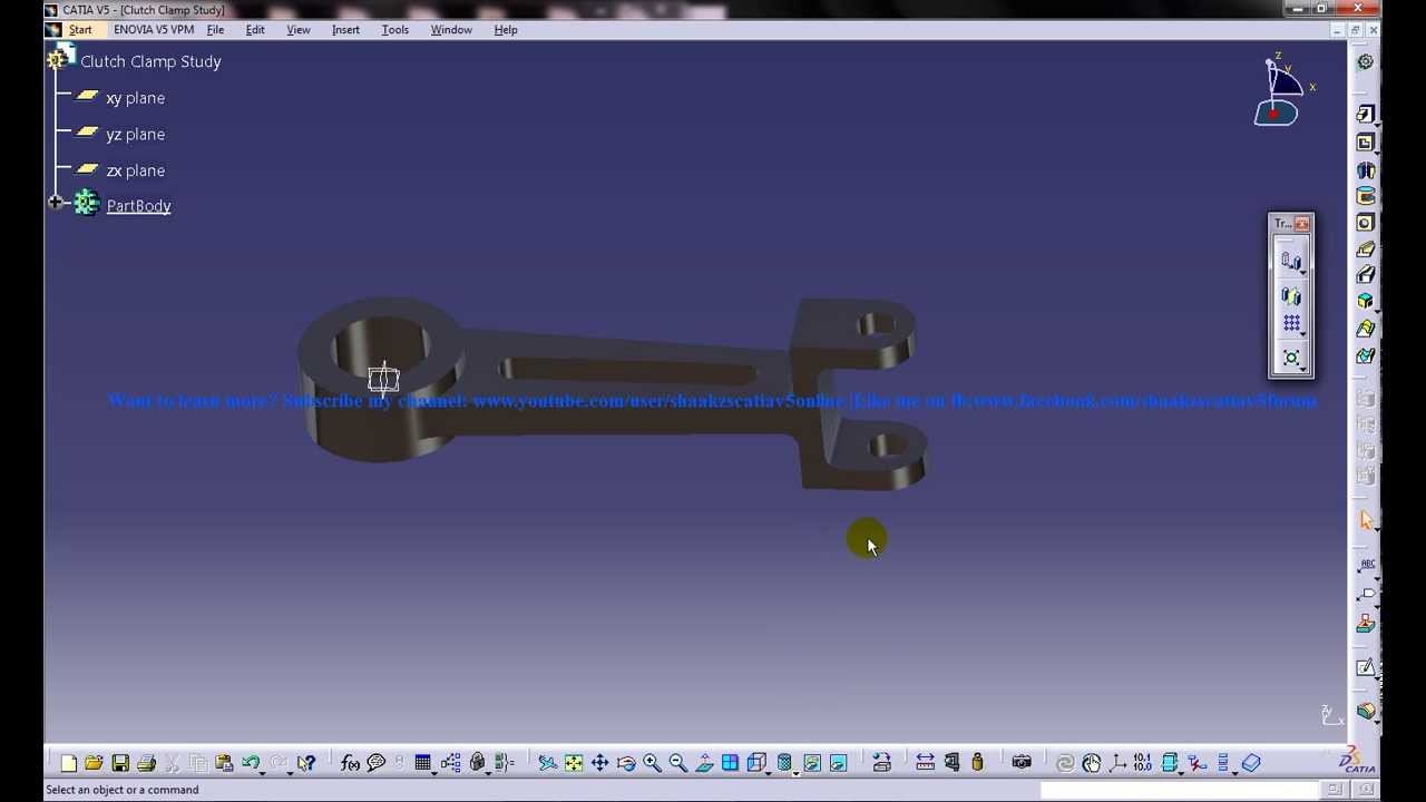 Catia V5 Tutorial|How to create Clutch Clamp|Subscriber's Doubt-Raghu ...