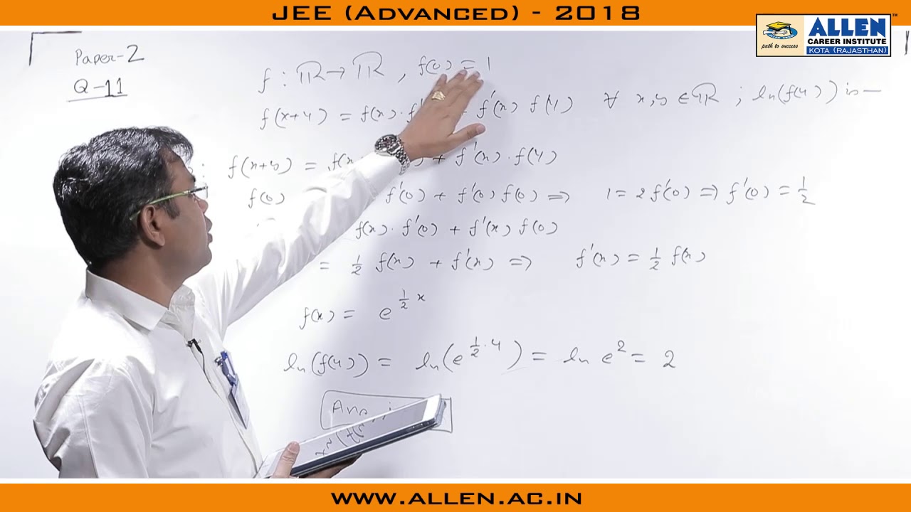 JEE Advanced 2018 Mathematics Solution Q.10, 11 (Paper-2) - YouTube