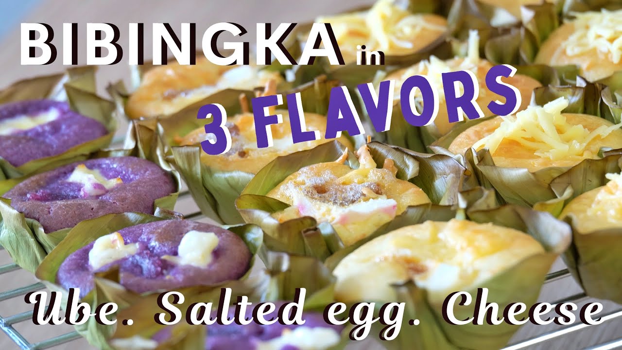 BIBINGKA in 3 FLAVORS | UBE BIBINGKA | SALTED EGG SPECIAL BIBINGKA ...