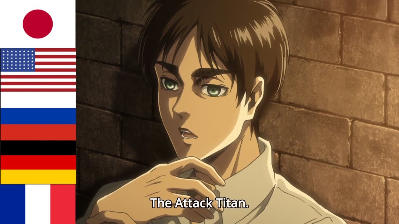Eren saying "Shingeki no Kyojin" in 5 different languages | Shingeki no ...