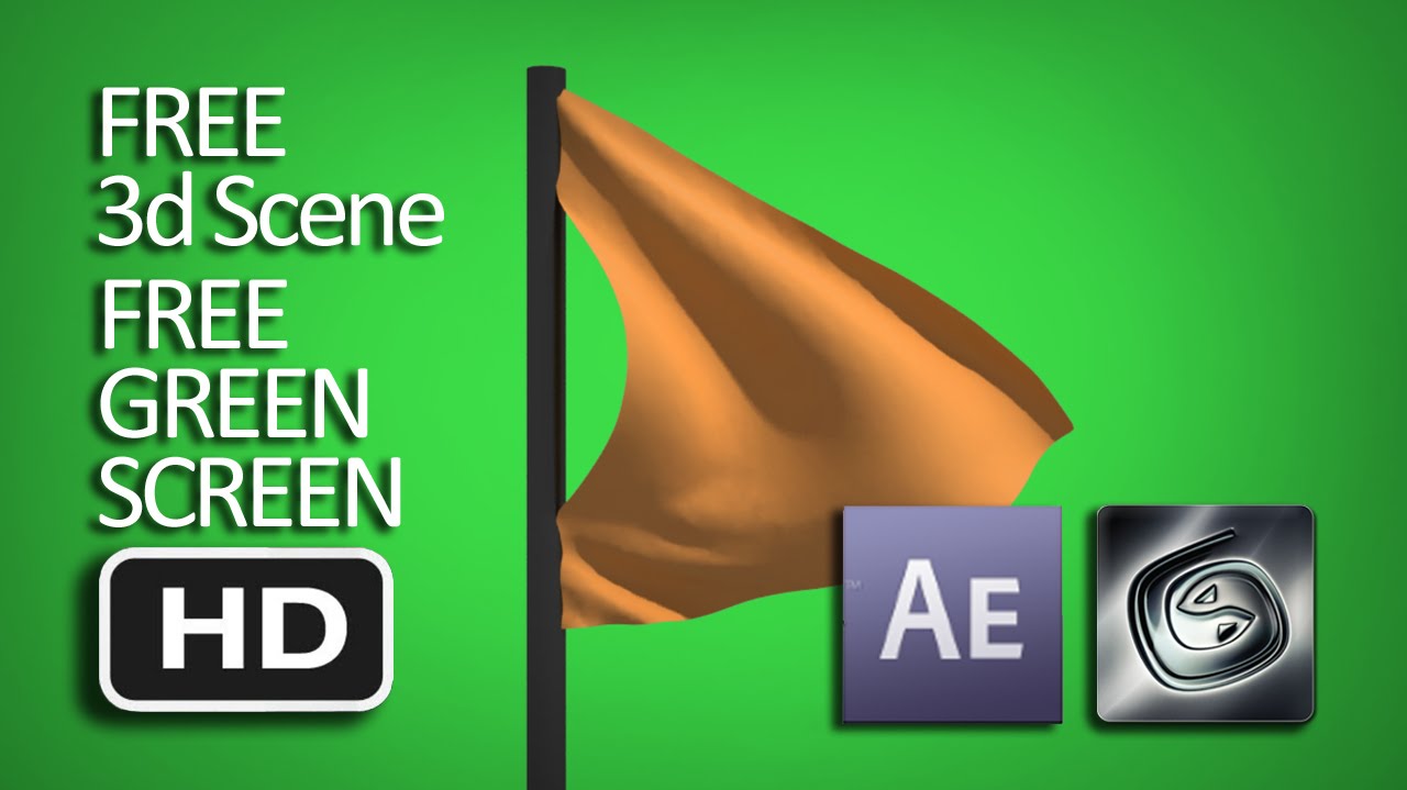 Free Green Screen - Waving Triangle Flag Simulated HD - YouTube