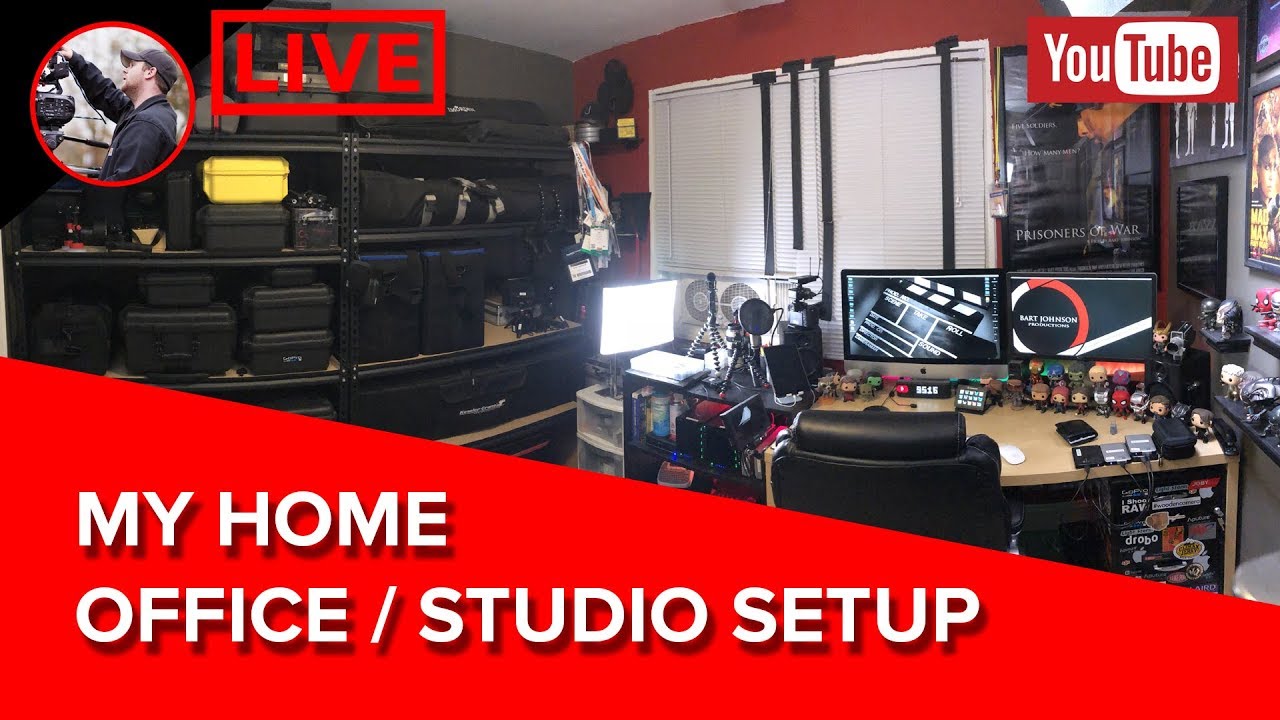 🔴 LIVE Tour of My Home Office/YouTube Studio - Make The Most of a Small ...