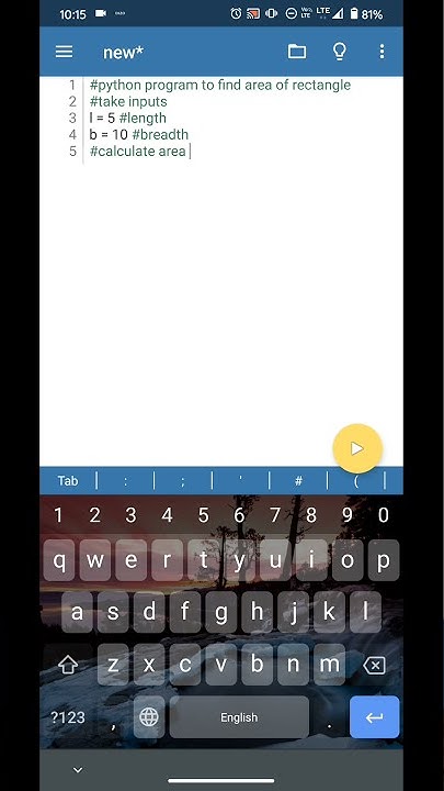 Calculating area of rectangle | Python - YouTube