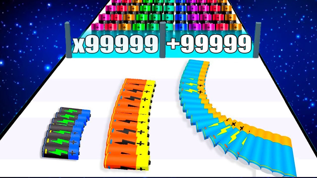 Battery Run 3D - Level Up All Levels Gameplay - YouTube