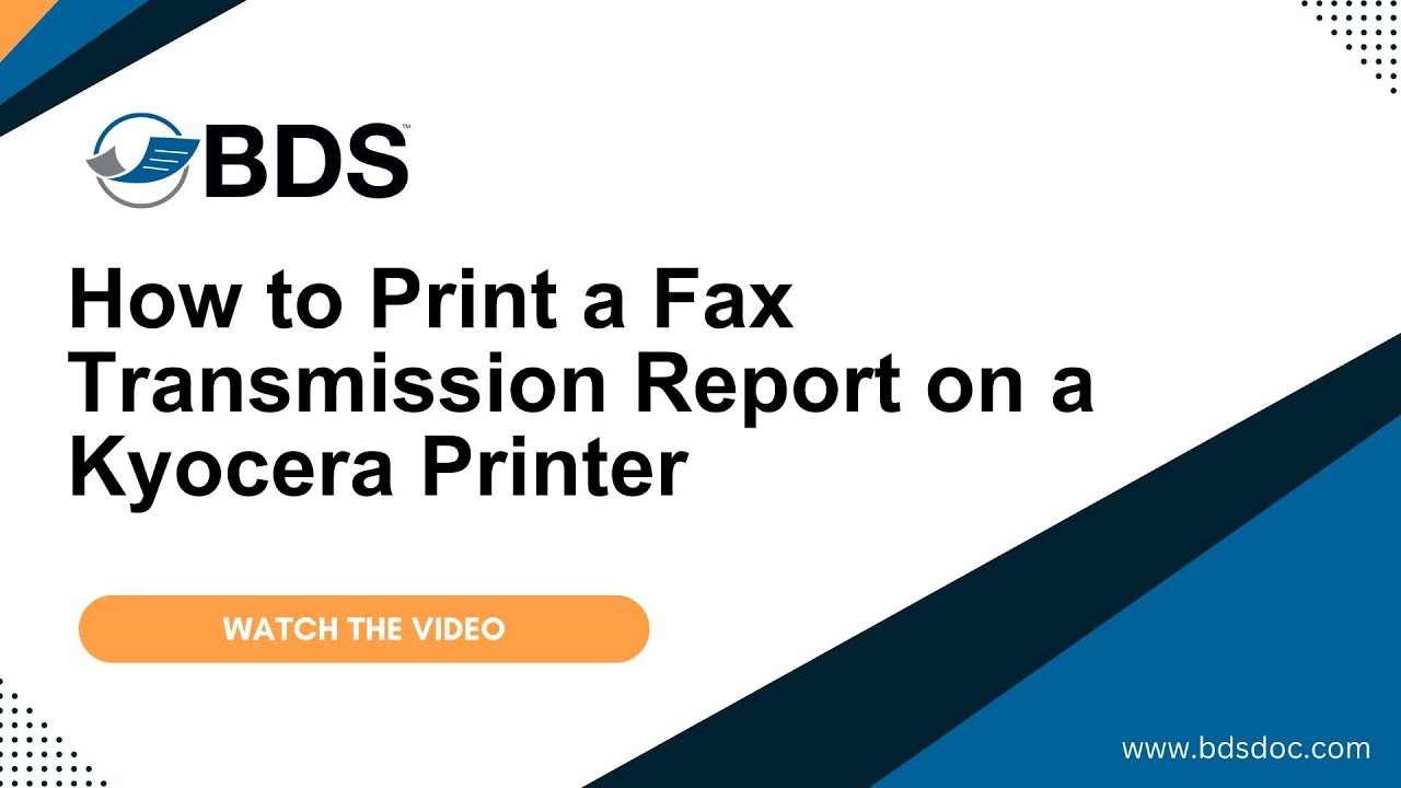 How to Print a Fax Transmission Report on a Kyocera Printer - YouTube