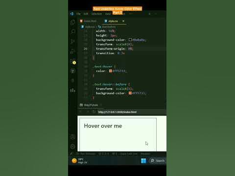 Text Underline Hover Color Effect Part 2 #htmlcss #jstutorial #htmltutorial #csstutorials # ...