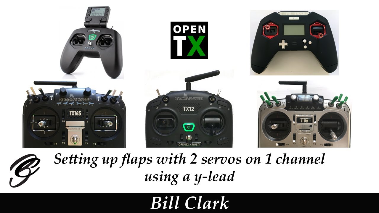 OpenTX Setting up flaps with 2 servos on 1 channel using a y-lead - YouTube