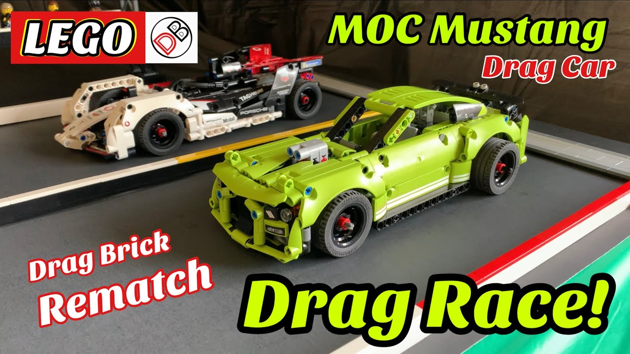 LEGO Technic MOC 42138 Mustang Shelby GT500 Drag Car vs. Porsche 99X ...