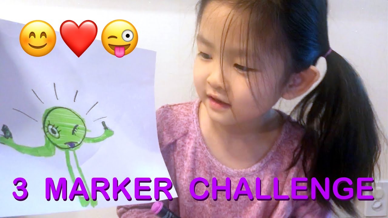 3 Marker Challenge with Daddy - Abby Show - YouTube