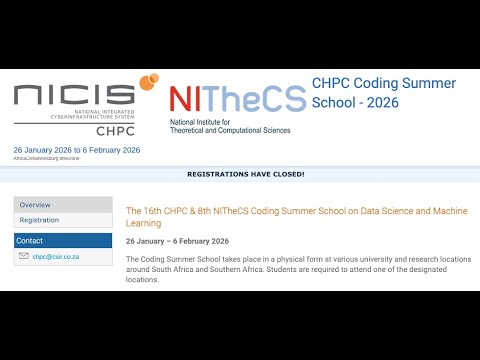 2026 01 CHPC NITheCS Summer School - Week 2 - Day 6 - YouTube