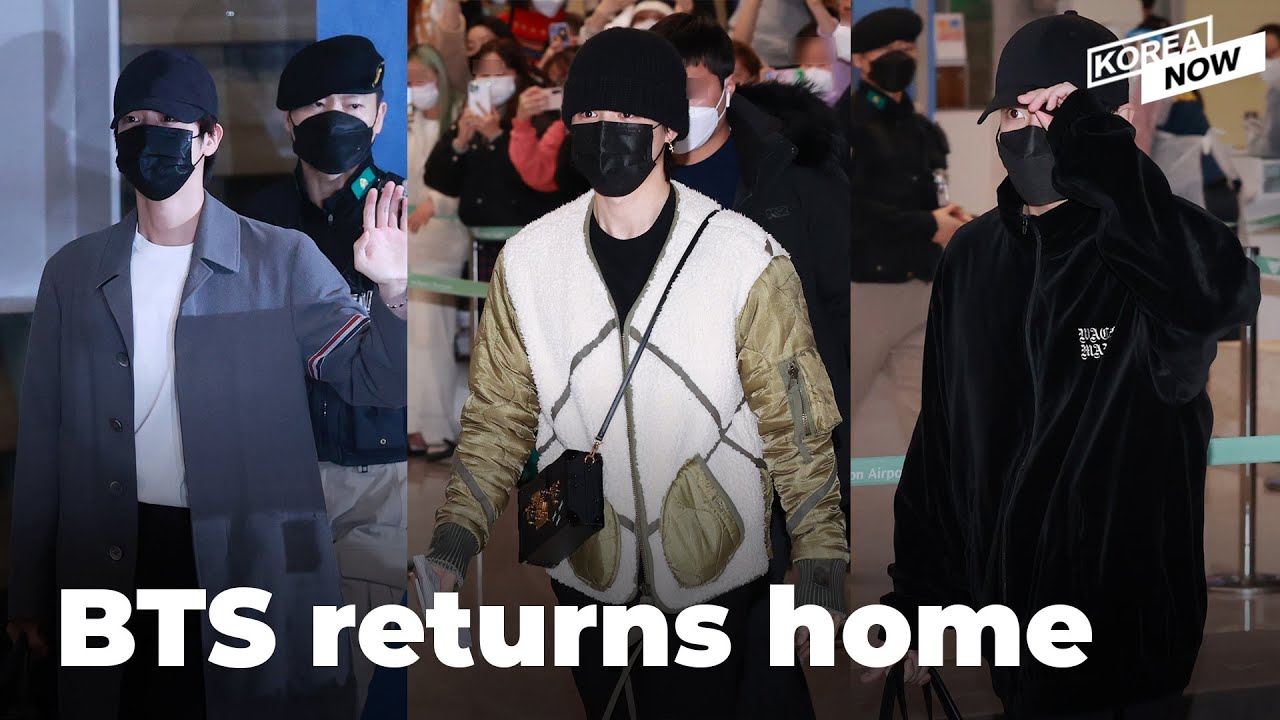 BTS' Jin, Jung-kook and Jimin return home after successfully wrapping ...