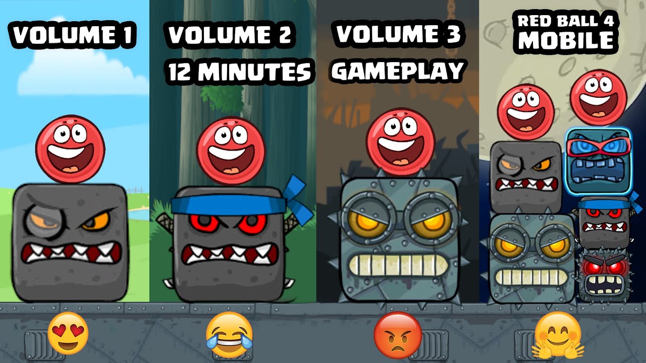 Red Ball 4 Vol 1, Vol 2, Vol 3, Red Ball 4 Mobile - All Levels - 12 ...