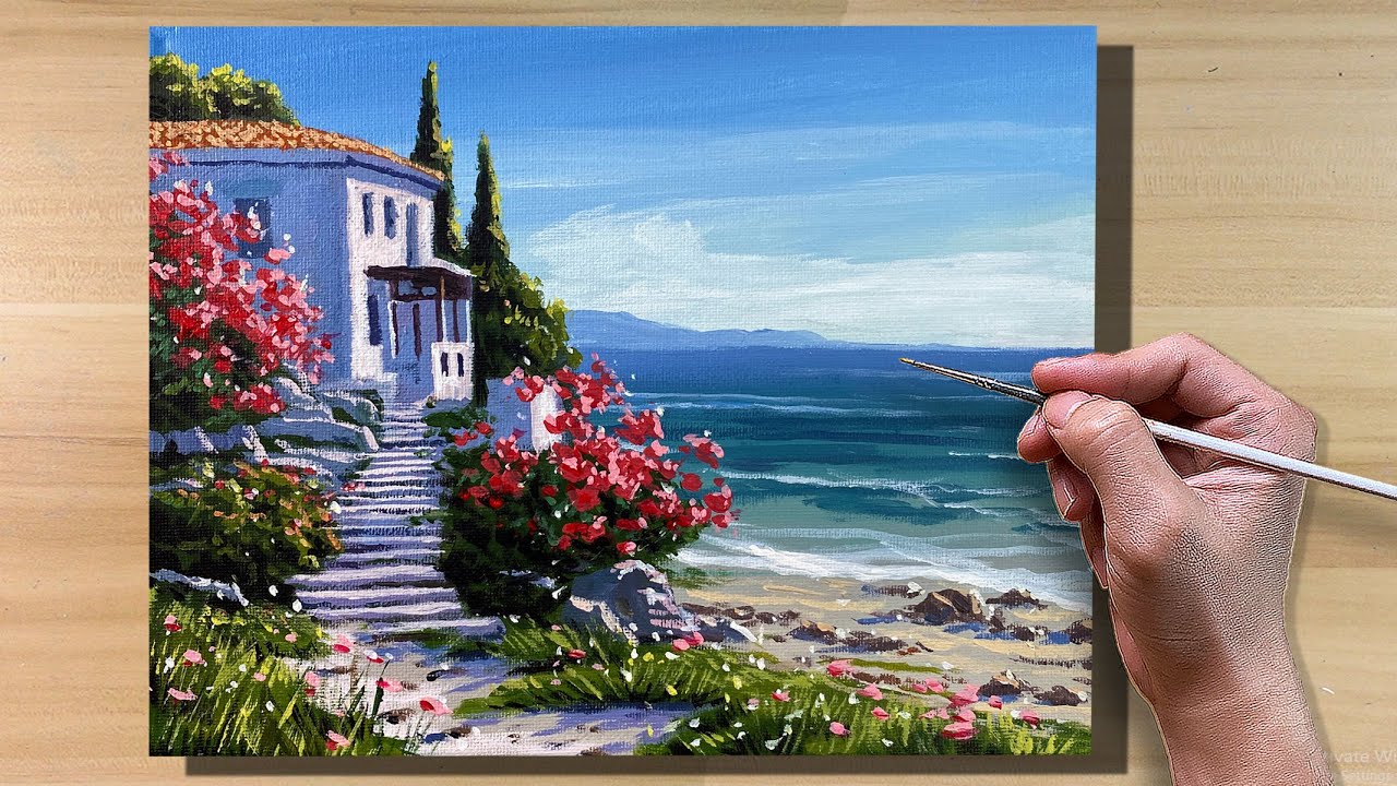 Italian Seascape Paintings Italy Amalfi Coast Poster Nature Green