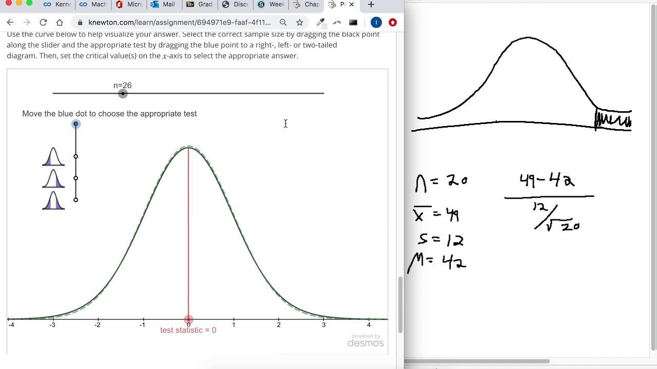 Complete the steps of a one mean hypothesis test - YouTube