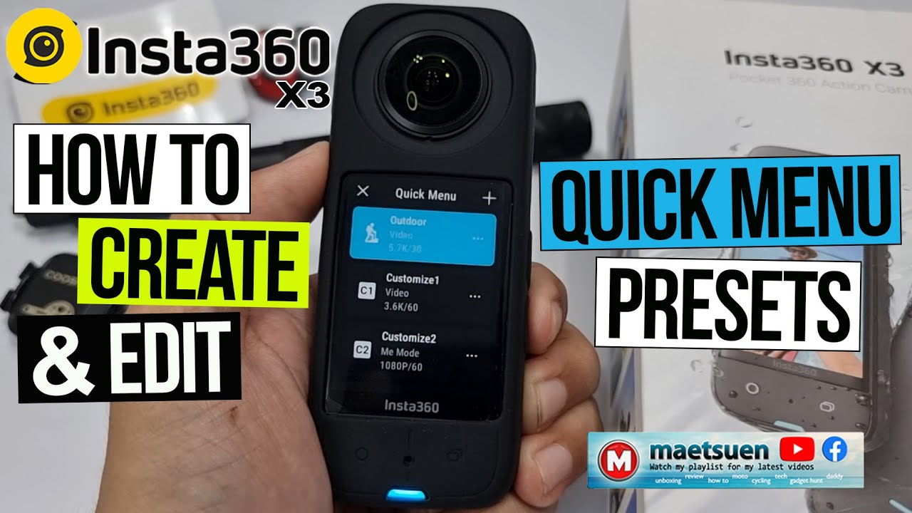 Insta360 X3 How To Create Quick Menu Preset - YouTube
