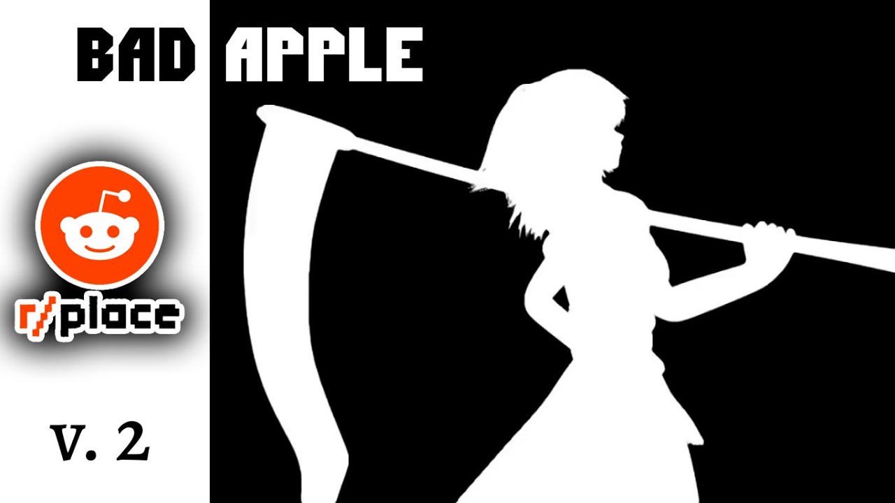 Bad apple Reddit place time lapse v2 | #reddit #rplace #redditplace # ...