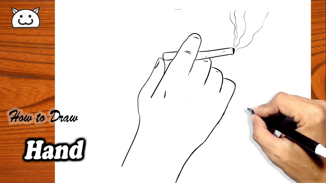How to Draw Hand Holding Cigarette - YouTube