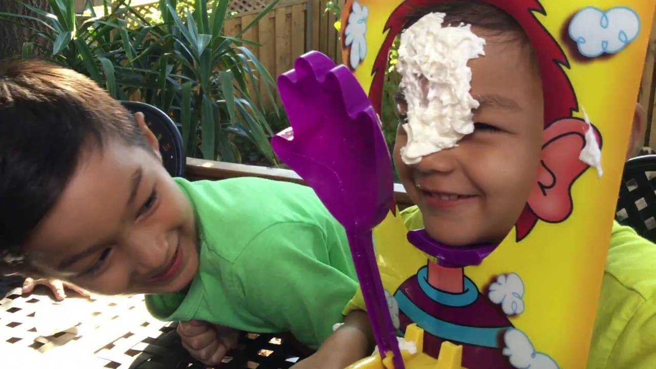 New Pie Face Game | Pie Face Challenge With whipped Cream - YouTube