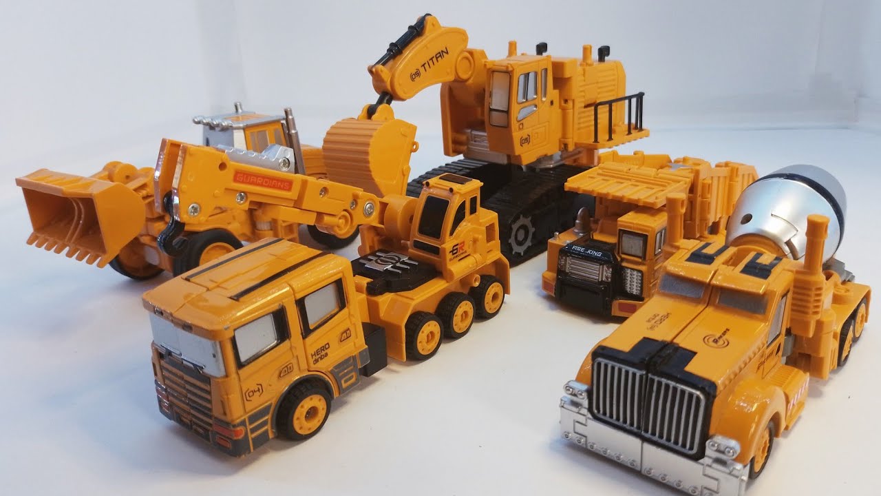 Transformers Construction TransTruck (MINISO) 5 Vehicle Robot Car Toys ...