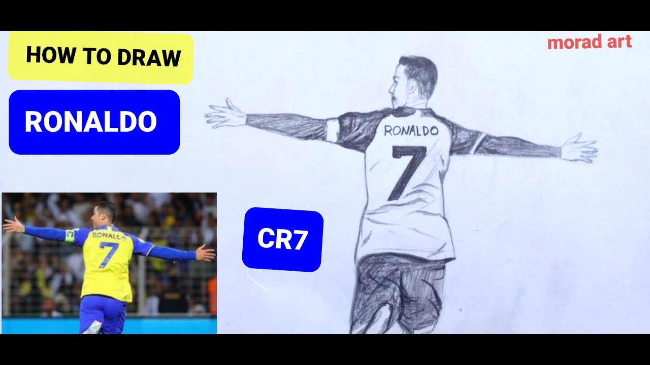 Ronaldo drawing / How to draw Cristiano Ronaldo with a pencil from Al ...