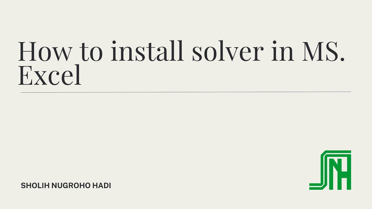 DEA 12 How To Install Solver In M S Excel YouTube dea-12-how-to-install-solver-in-m-s-excel-youtube