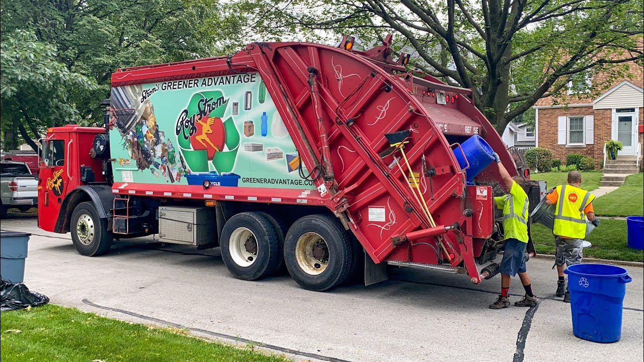 Roy Strom Mack LEU Chagnon Eco-Splitter Rear Loader Garbage Truck - YouTube
