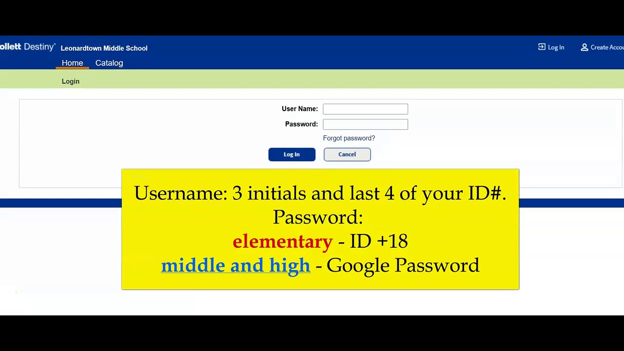 Login to Destiny to See Your Checked Out Materials - YouTube