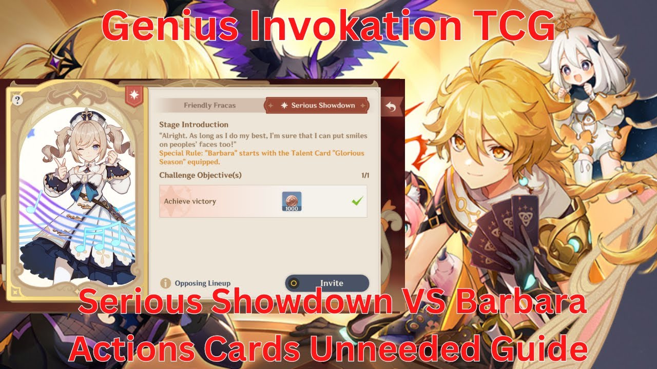 Genius Invokation TCG: Serious Showdown VS Barbara Actions Cards ...