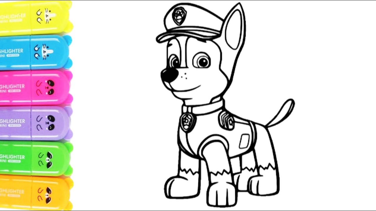 How to Draw Easy Chase From Paw Patrol // Easy Drawing, Painting and ...