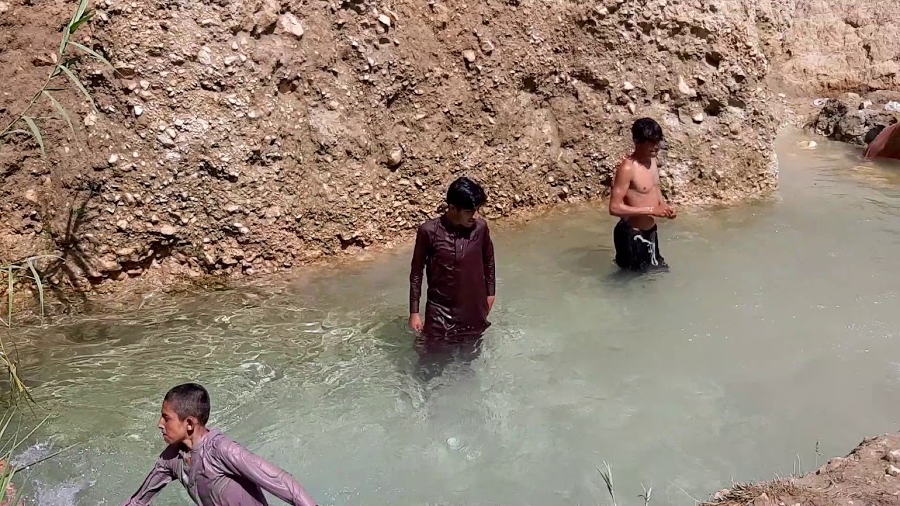District Duki. Water coming from mountain. Waterfall in Duki. Picnic ...