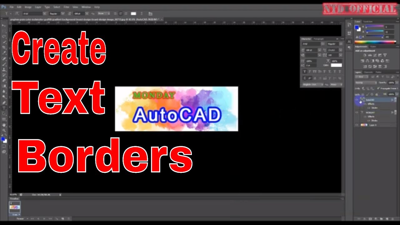 How To Create Text Borders In Photoshop CS6 NTD YouTube How To Create Text Borders In Photoshop CS6 NTD YouTube