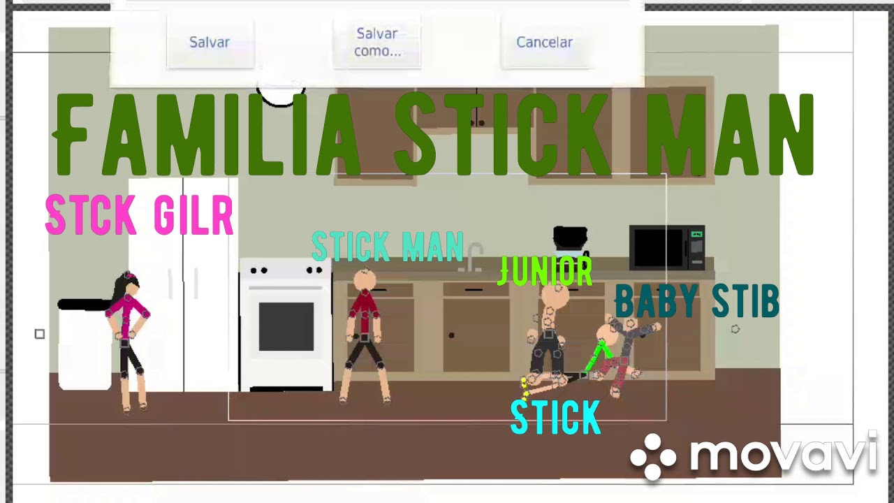Familia stick man stick stick man stick, girl baby stib e junior - YouTube