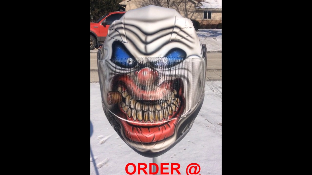 Evil Clown Motorcycle Helmet - YouTube