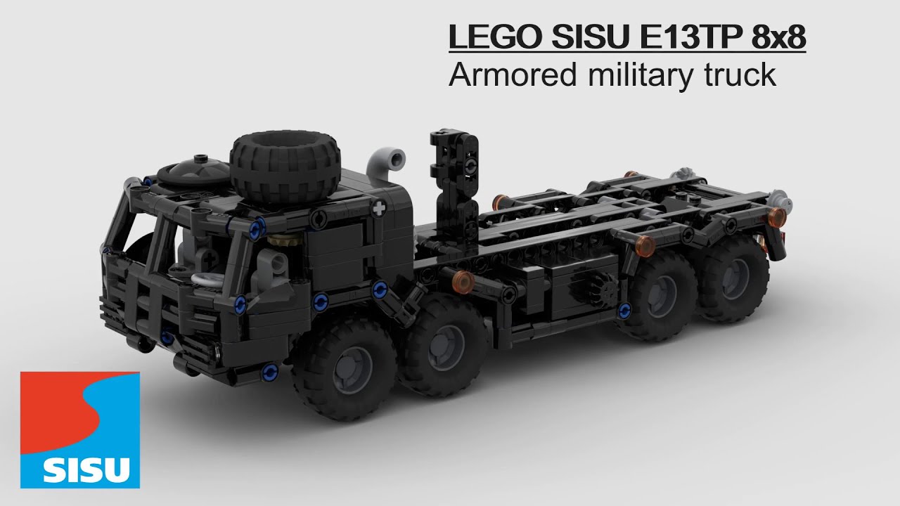 Lego Sisu E13TP 8x8 military truck - YouTube