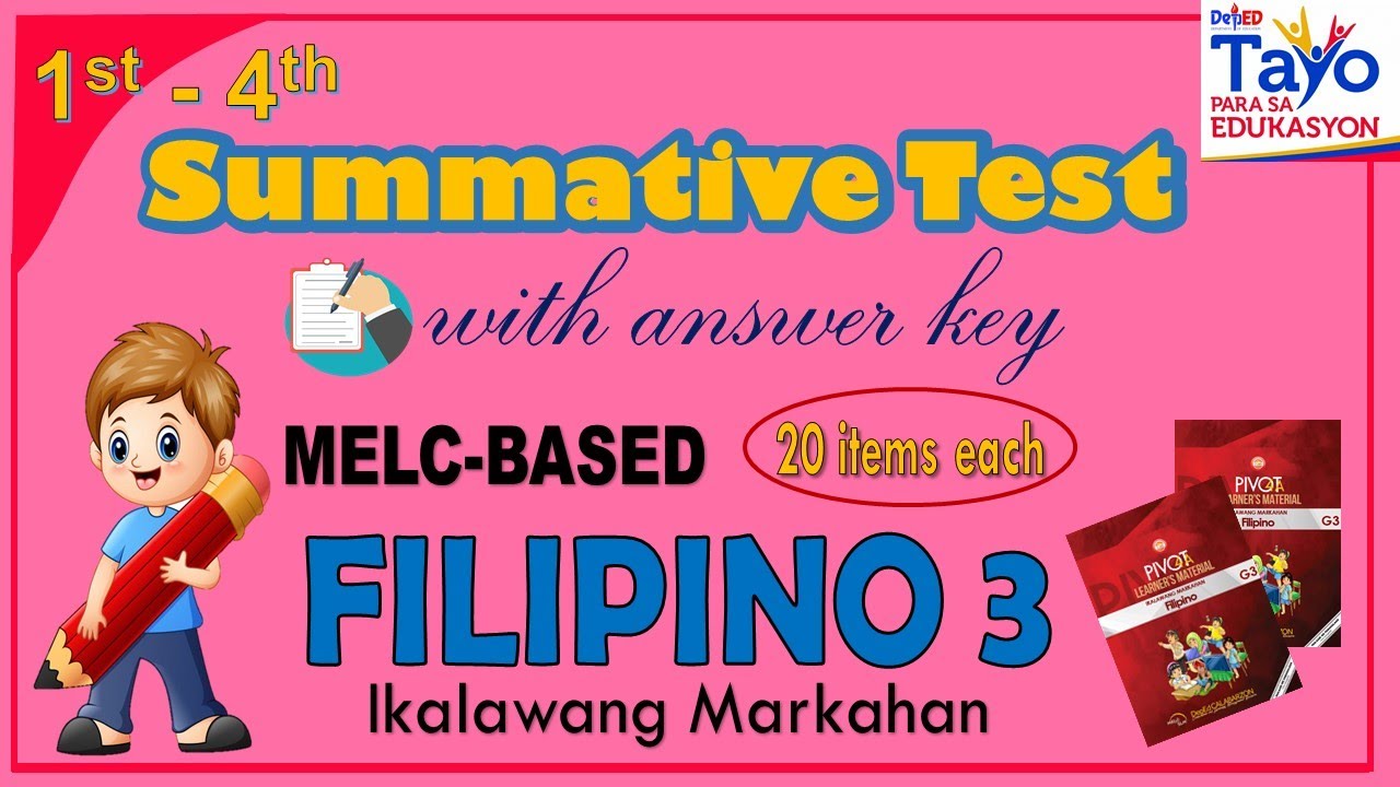 Summative Test No 1 4 In Filipino 3 Quarter 2 With Answer Key YouTube
