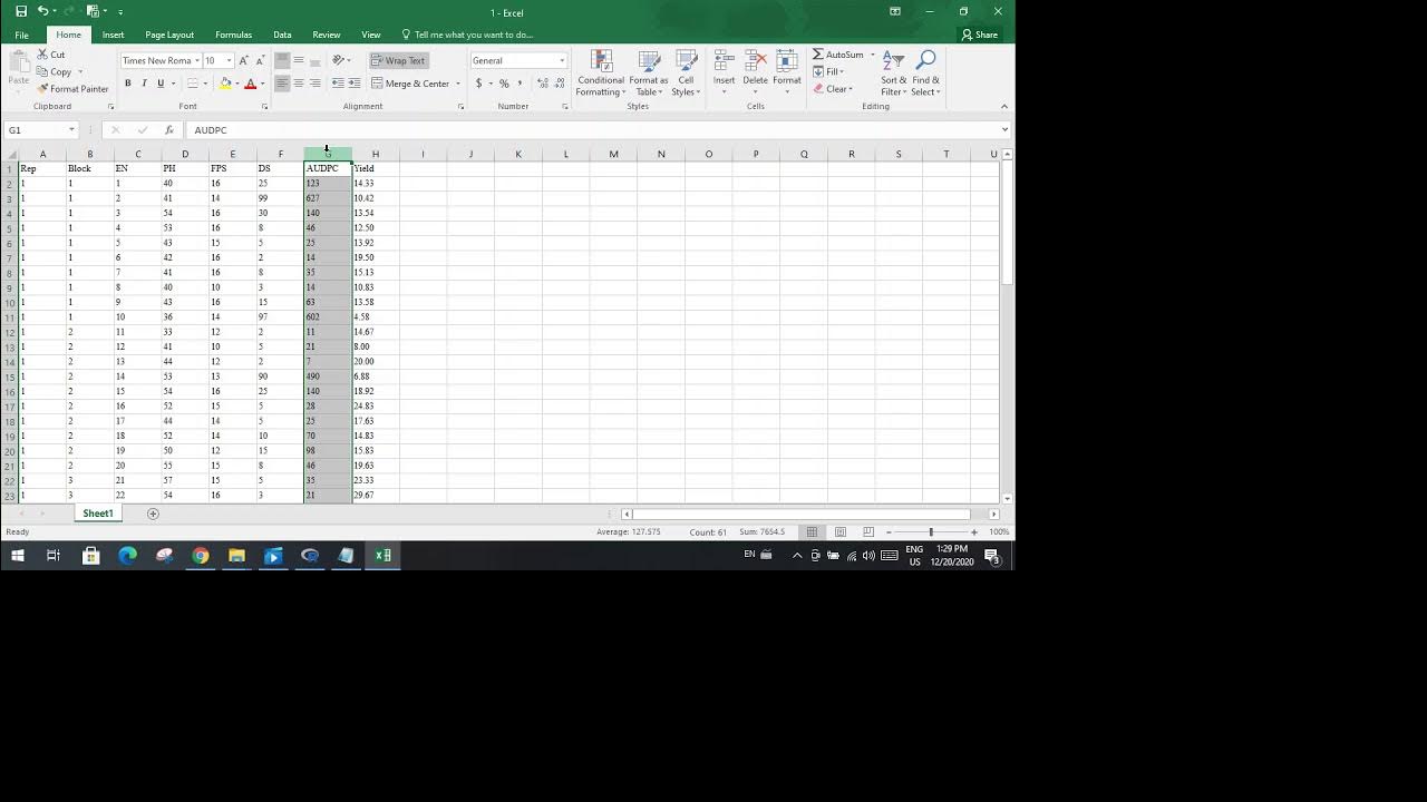 Compiling data in excel for alpha lattice design in R-program - YouTube