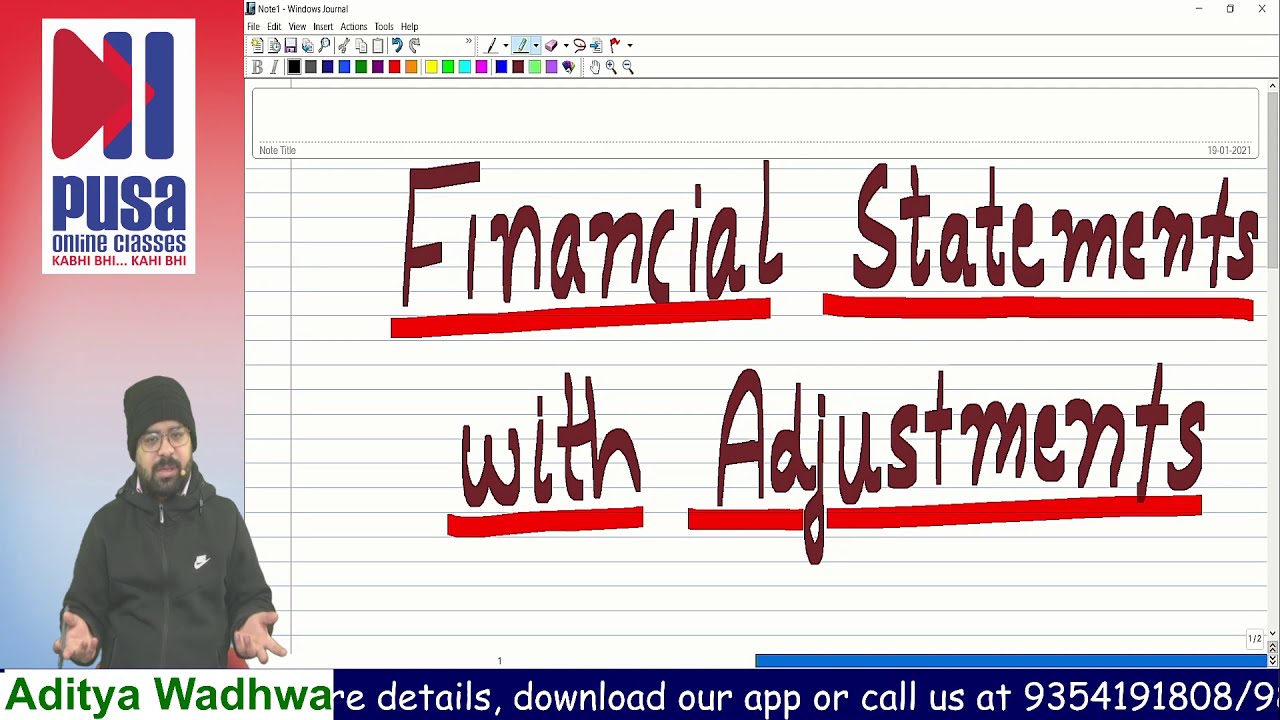 Class 11 Accounts | Financial Statements with Adjustments | Practice ...