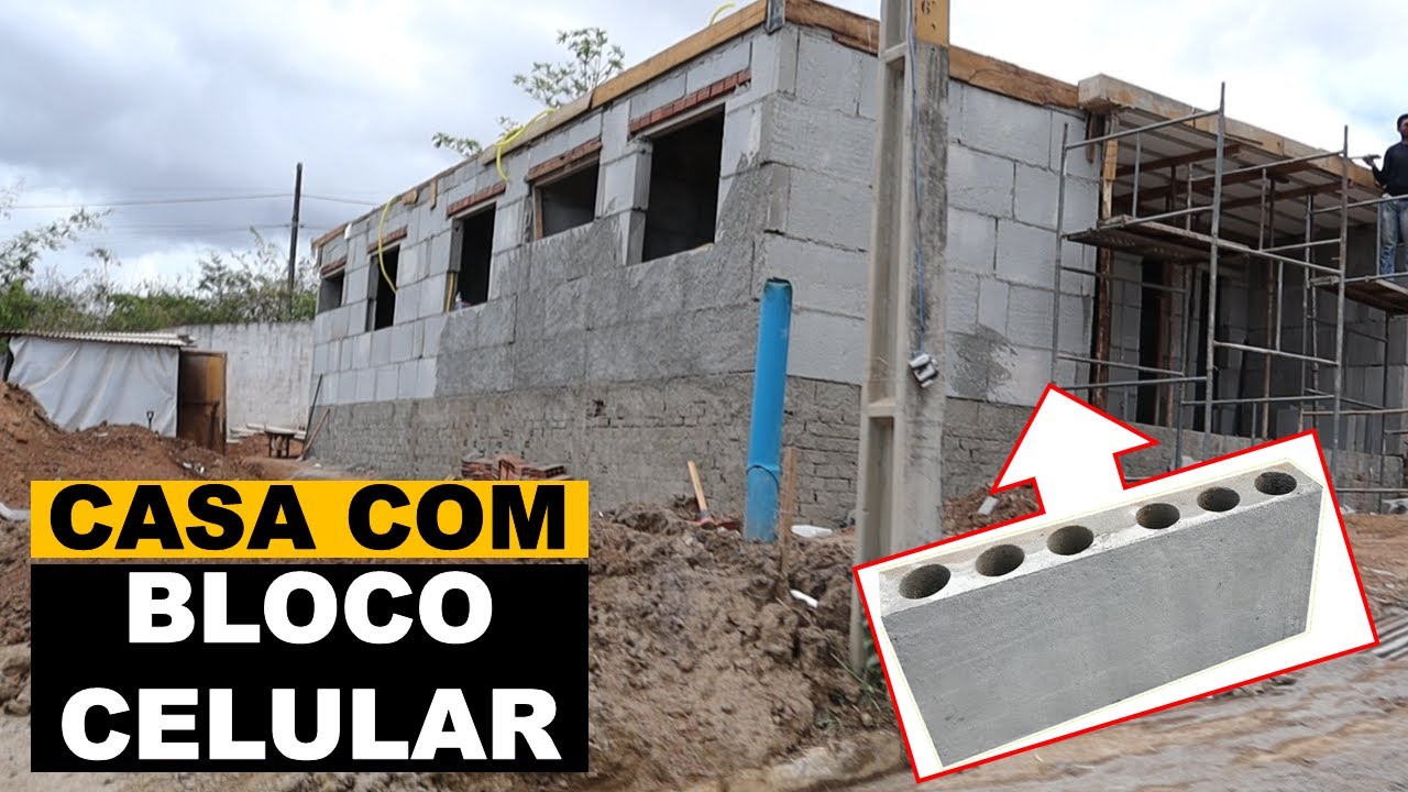 Casa em construção com os blocos de concreto celular. - YouTube
