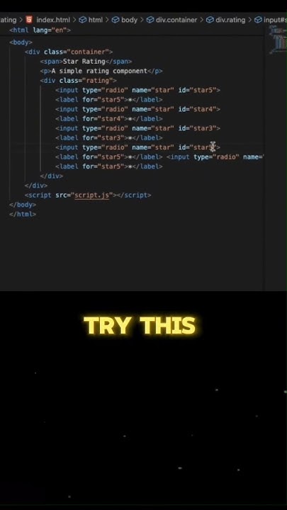 Star Rating🤩 ️‍🔥#html #css #css3 #js #javascript #shortsfeed #shorts #frontend #star - YouTube