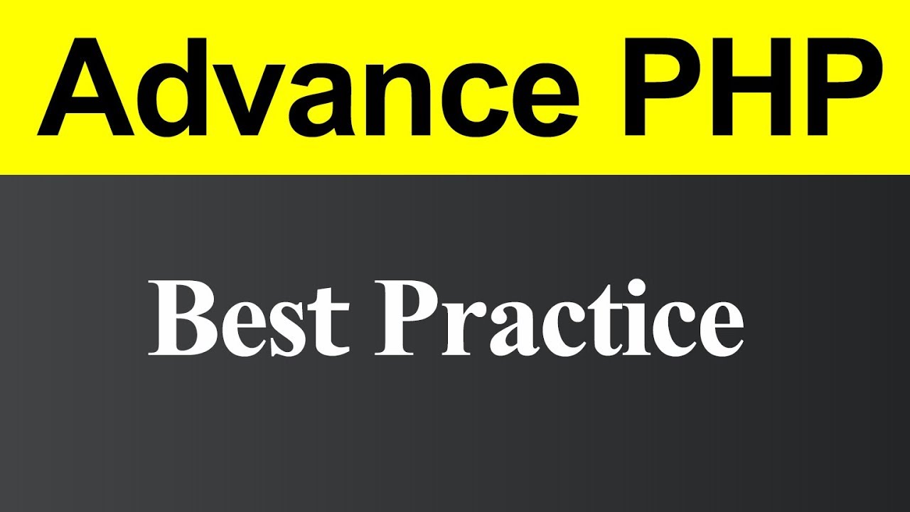Best Practice In Php Hindi Youtube
