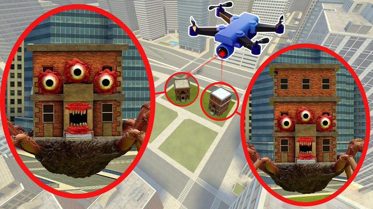 My Drone Catches Nightmare Living Building Monster In Garry's Mod - YouTube