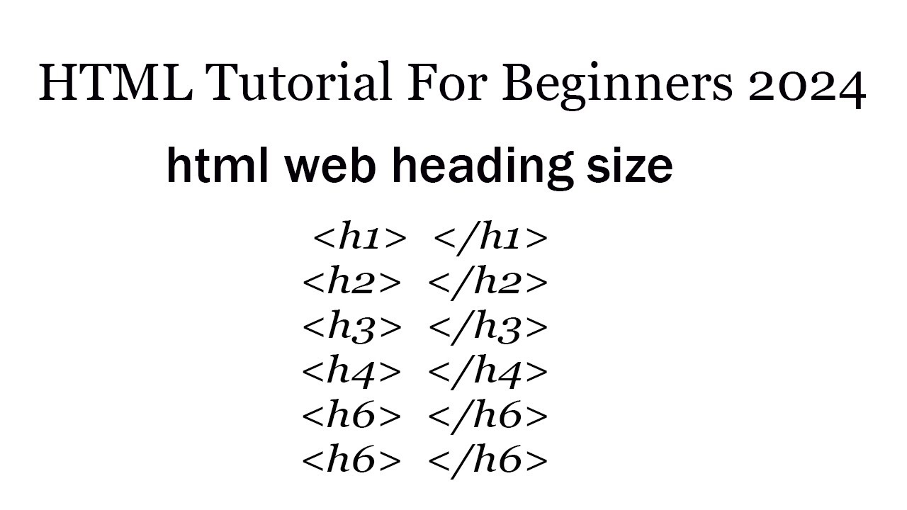 Html Tutorial For Beginners Html Learn Code Html Web Heading Size 4744