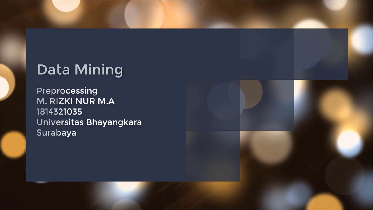 Data Mining Preprocessing - YouTube