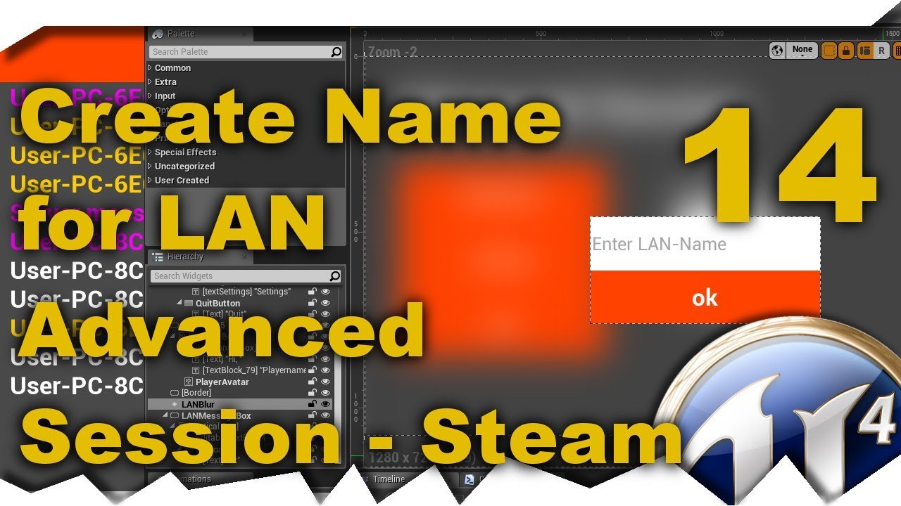 [ue4] LAN-/OfflineName - Advanced Session - Steam Multiplayer #14 - YouTube