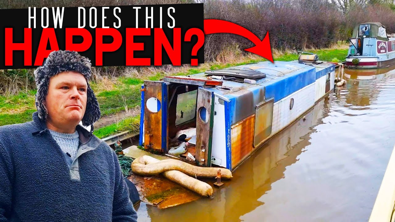 SUNKEN Narrowboat, What a TRAGIC Sight! Canal Boat Cruise Through ...